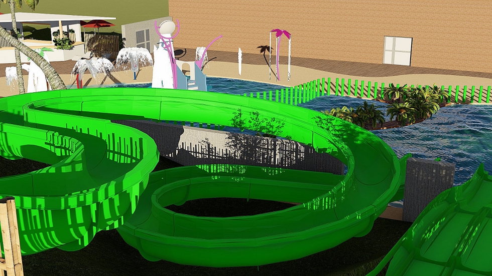 Infografía del futuro Parque Acuático de Corvera